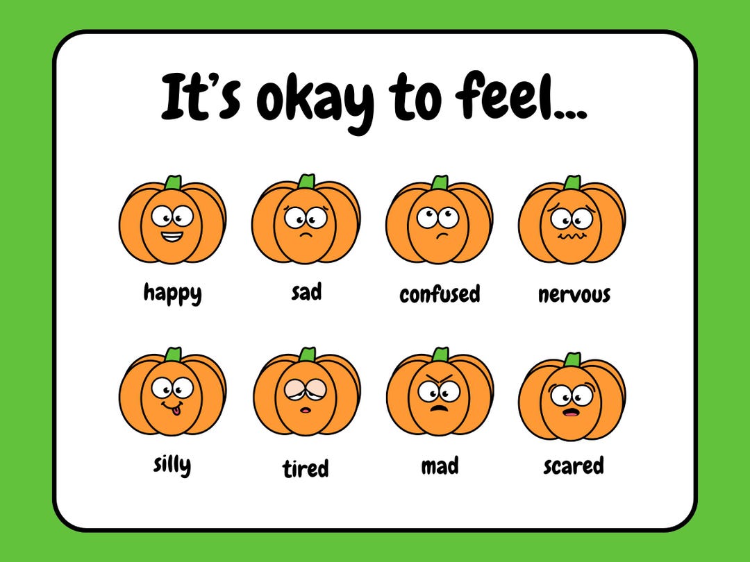 Halloween Emotions Chart: Pumpkin Feelings Poster, Classroom Counseling ...