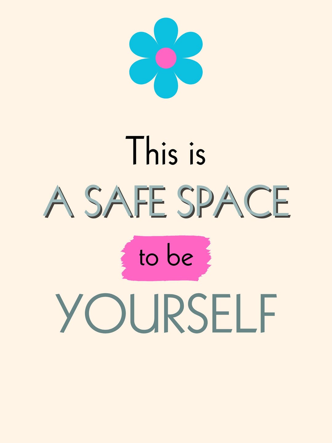 Safe Space Poster: Printable Mental Health Affirmation Art - Etsy