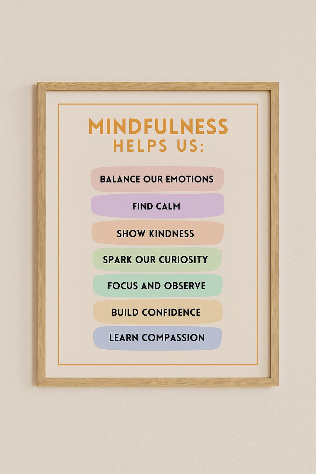 Mindfulness Poster for Kids: Social Emotional Learning Classroom Art - Etsy
