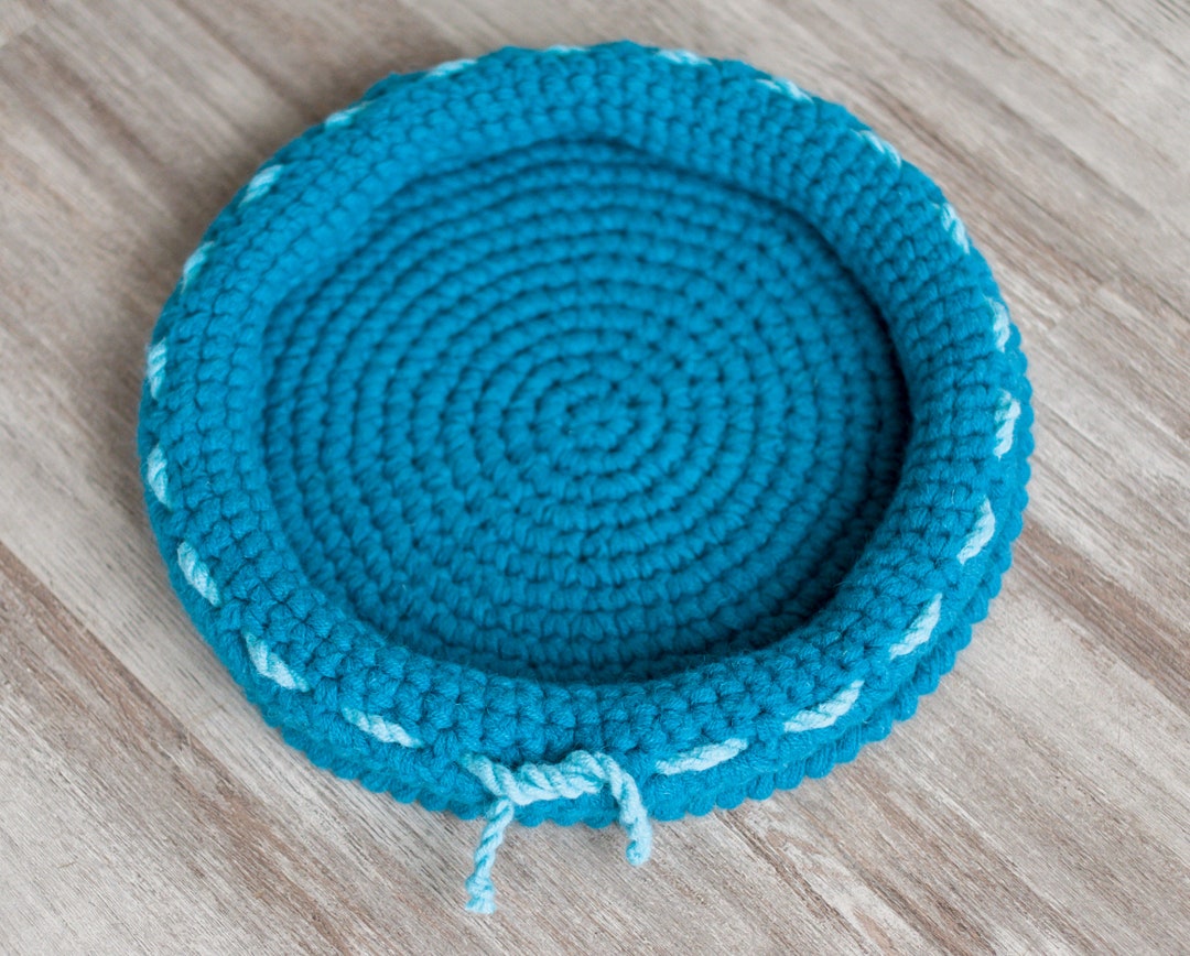 Crochet Cat Mat - Chunky Wool Cat Mat - Cute Cat Bed - Ocean Colour Cat ...