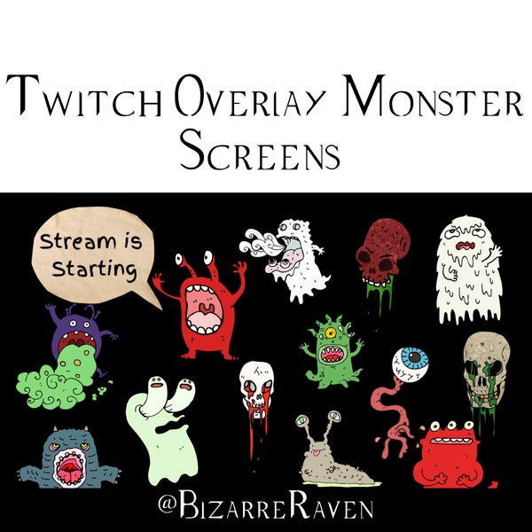 Twitch Overlay Animated Screens Monster - Etsy
