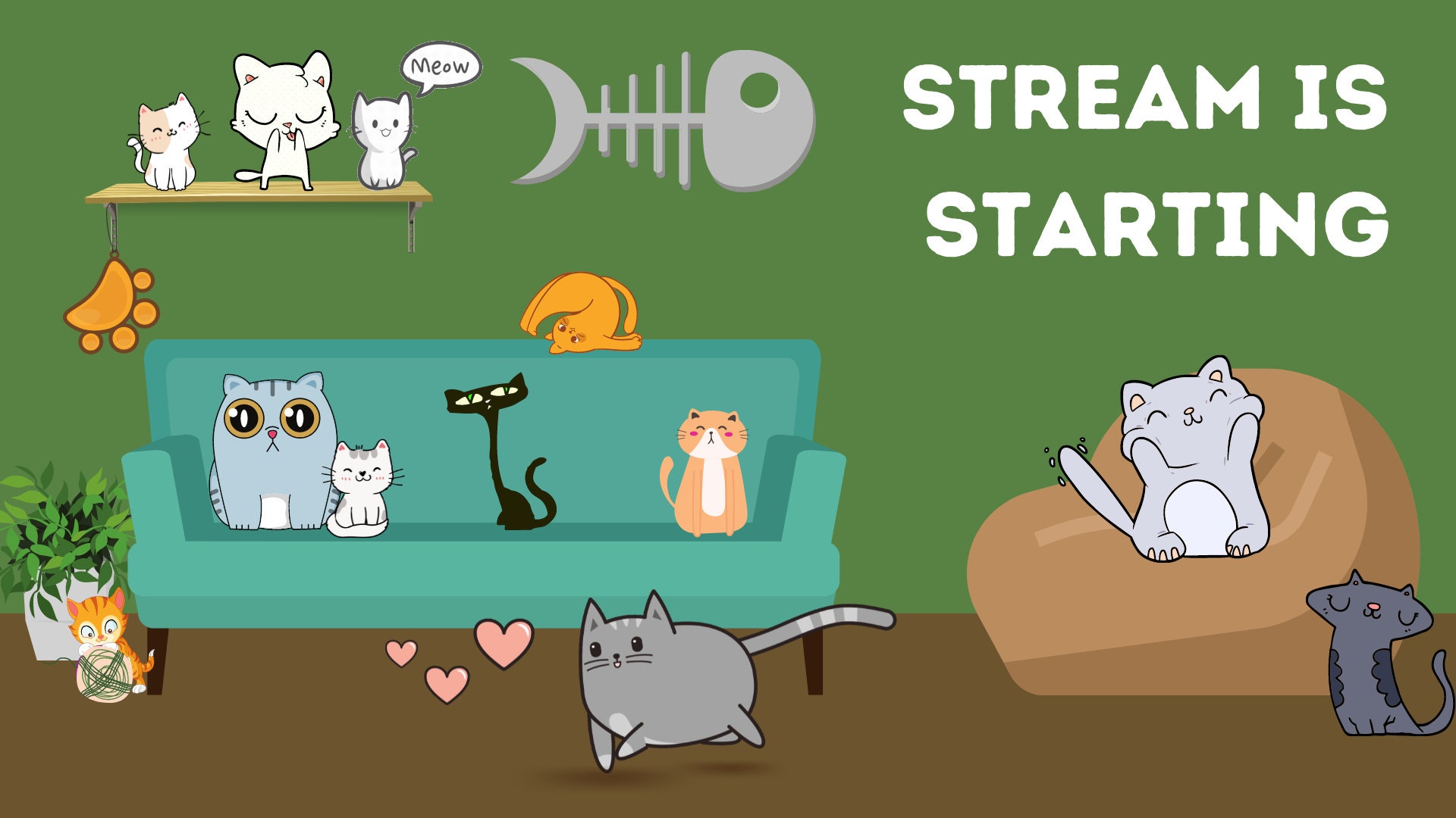 Animated Kitty / Cat Twitch Overlay With Game Screen Overlay - Etsy