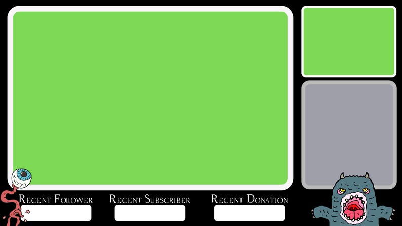 Ahh Monsters Twitch Overlay Animated With Two Full Game Screen Options ...