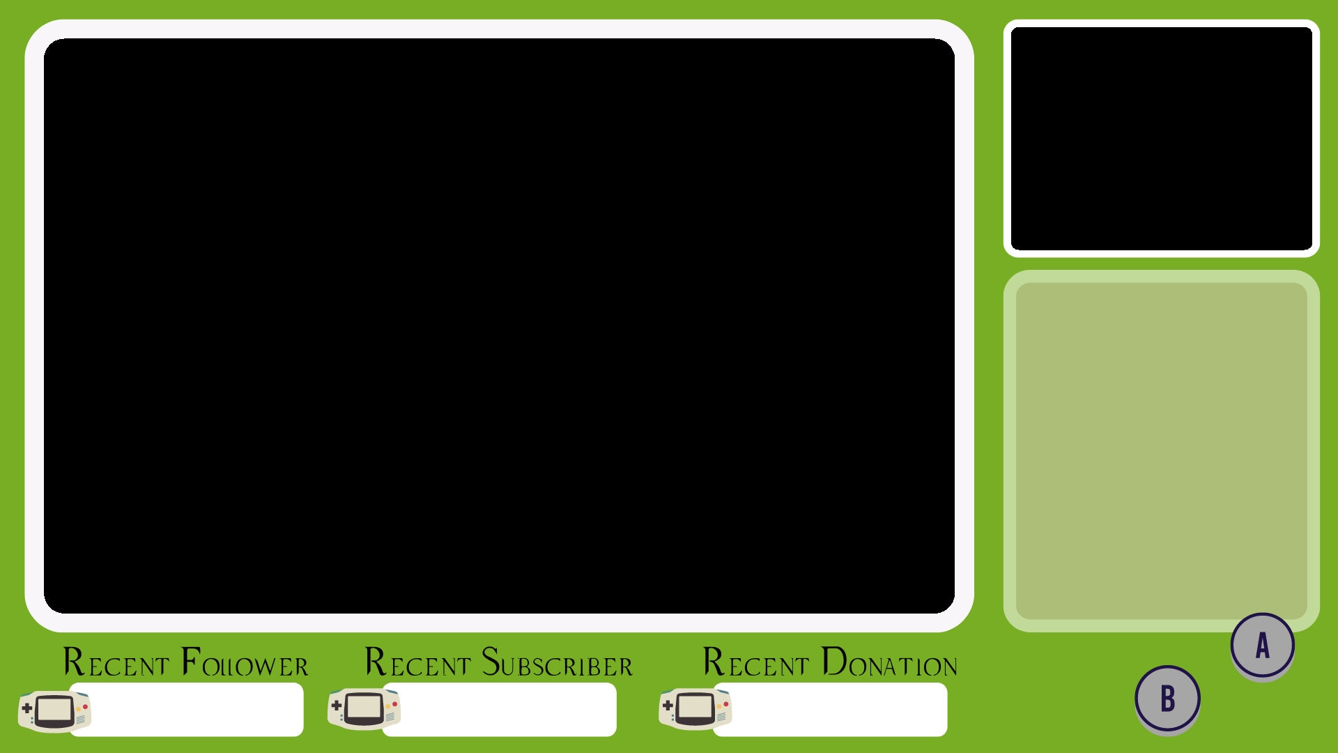 Game Console Game Boy Twitch Overlays 3 Animated and One Game Layover ...