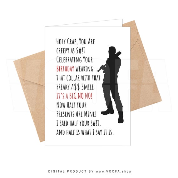 Negan Birthday Card Funny Birthday Gift Blank Birthday Card - Etsy