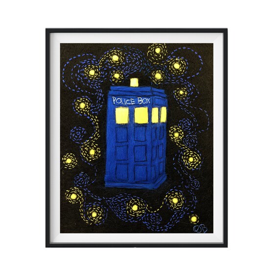 Doctor Who Wall Art Decor Tardis Sci Fi Art Framed Original - Etsy