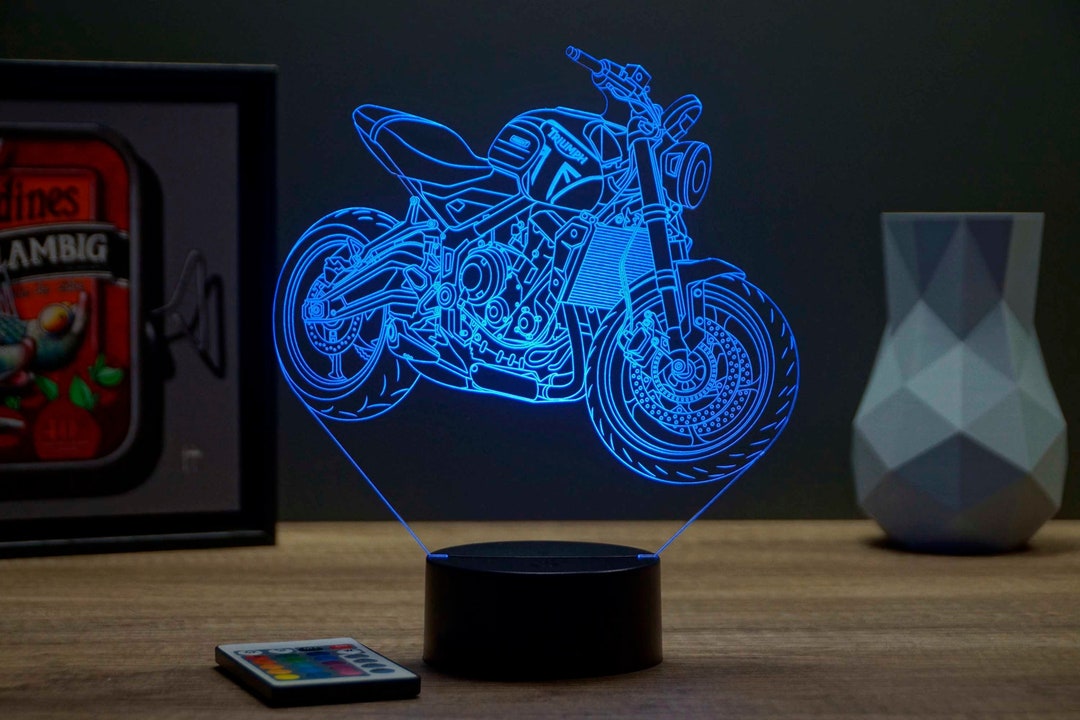 Custom Triumph Trident LED Motorcycle Lamp – 16 Colors + Remote – Gift ...