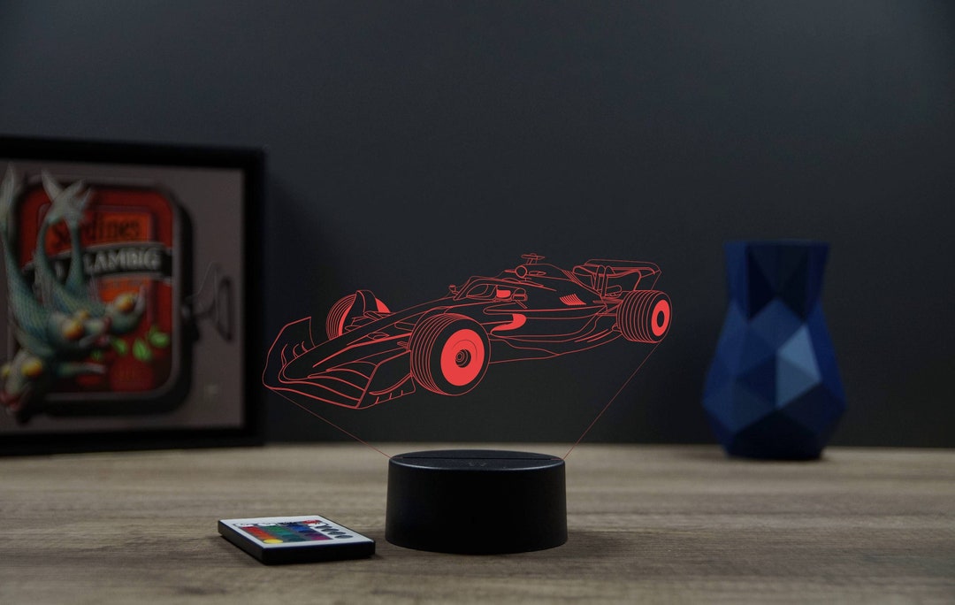 3D LED Formula 1 Lamp – Optional Customization – Racing Night Light ...
