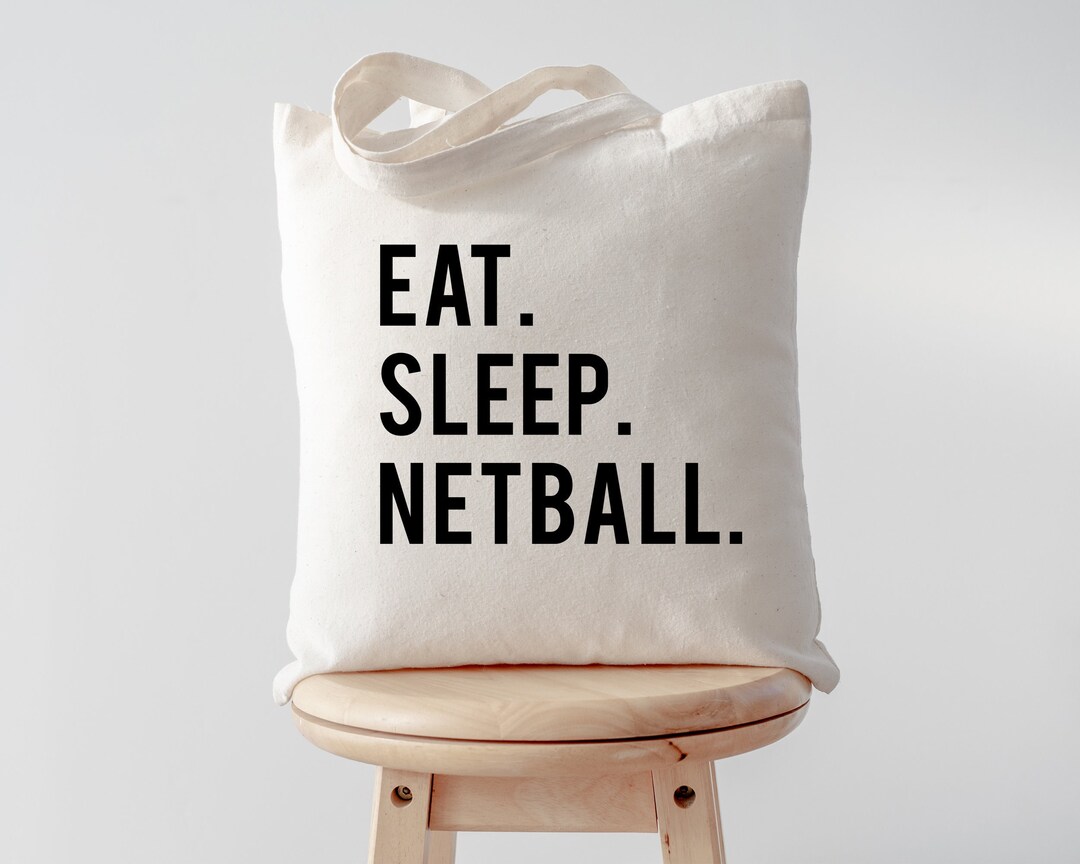 Netball Tote Bag, Netball Bag, Eat Sleep Netball Tote Bag Long Handle ...