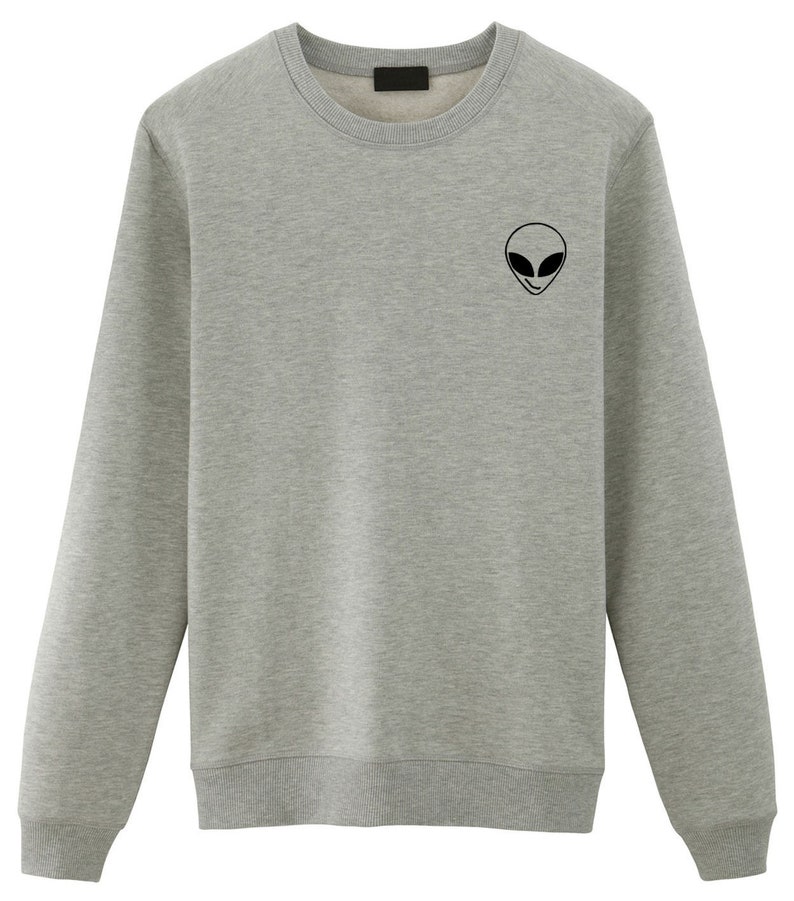 Smirking Alien Sweater Pocket Print Mens Womens Sweatshirt | Etsy