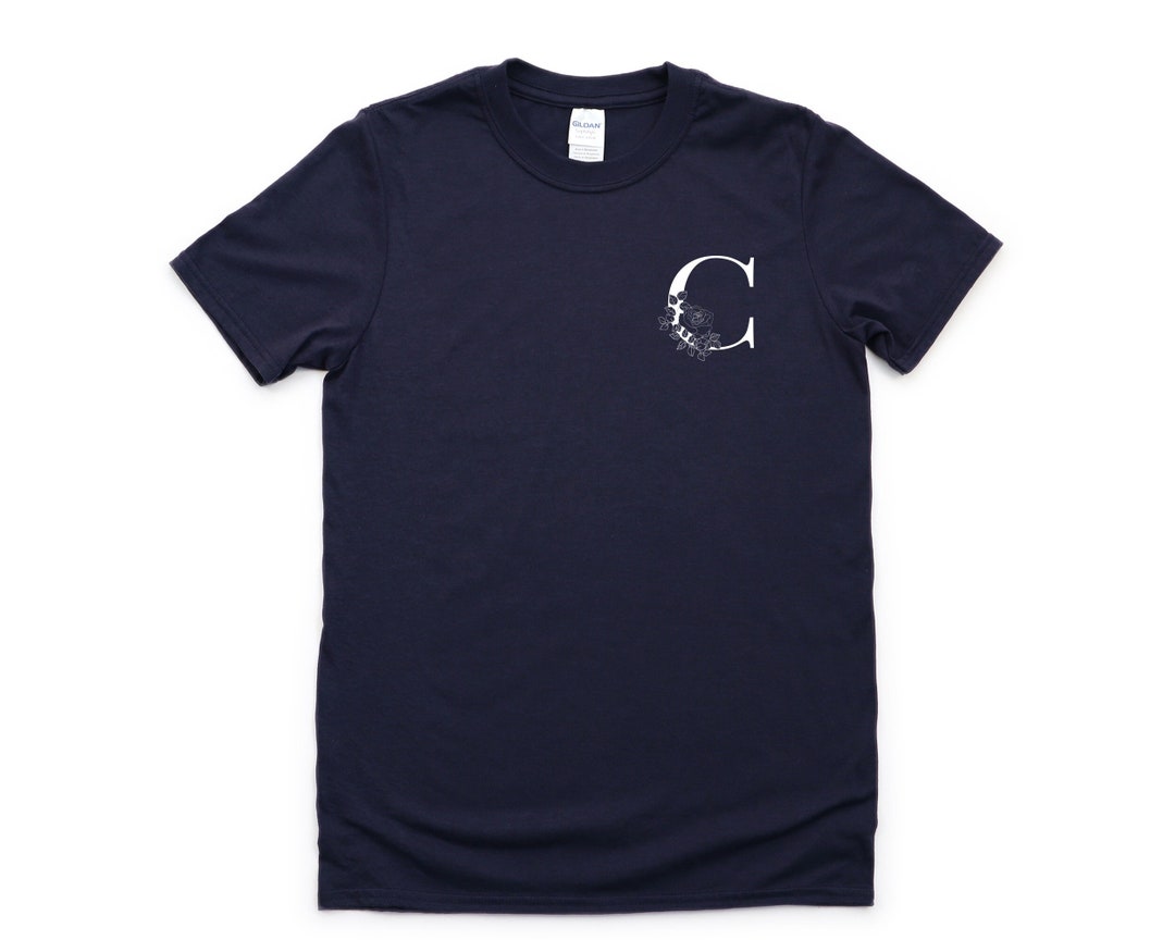 Alphabet Shirt, Letter C Shirt, Botanical Flowers Tee Mens Womens Gift ...