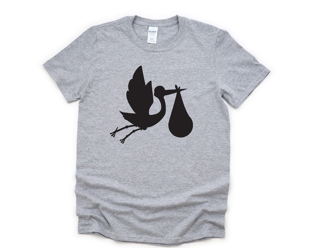 Stork Baby Announcement Shirt, Funny Pregnancy Tee, Expecting Mom, New ...