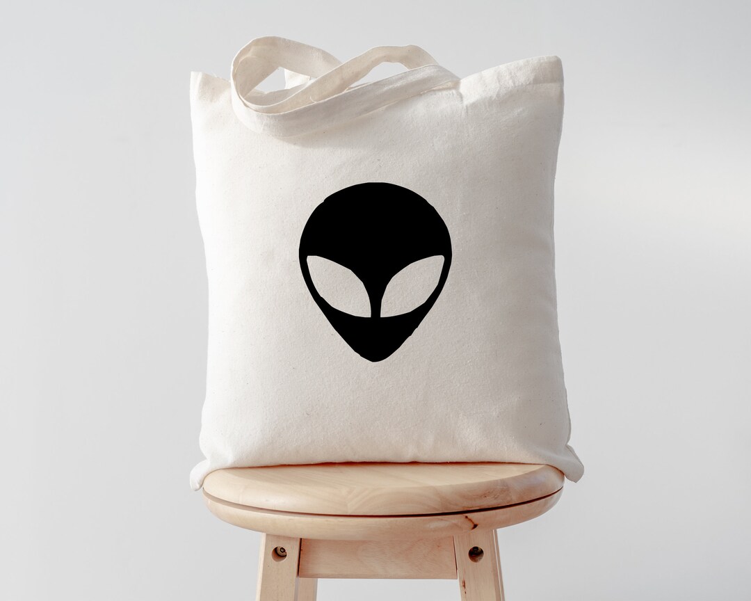 Alien Tote Bag: UFO Patch Skull Design - Etsy