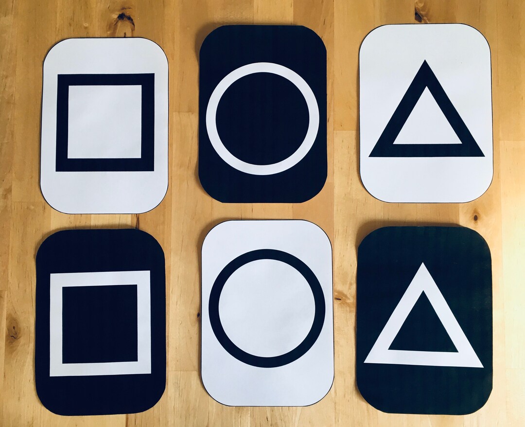 Set of 20 High Contrast Montessori Inspired Geometric Shape Cards ...