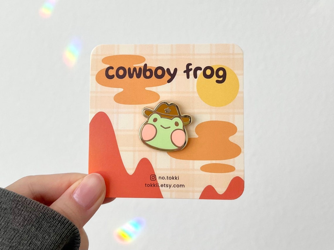 Cowboy Frog Enamel Pin Cute Froggy Gift - Etsy