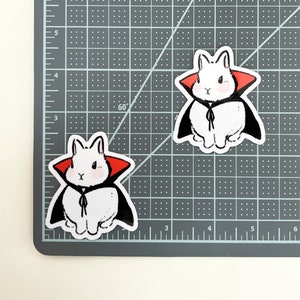 Vampire Bunny Sticker, Waterproof Vinyl Sticker, Halloween, Count ...