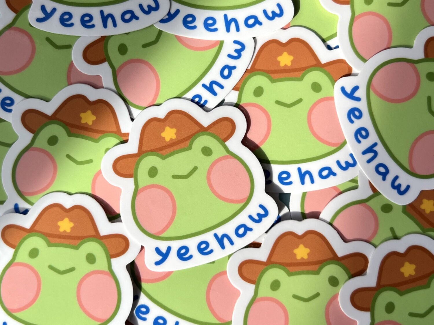 Yeehaw Cowboy Frog Sticker Waterproof Vinyl Sticker for | Etsy