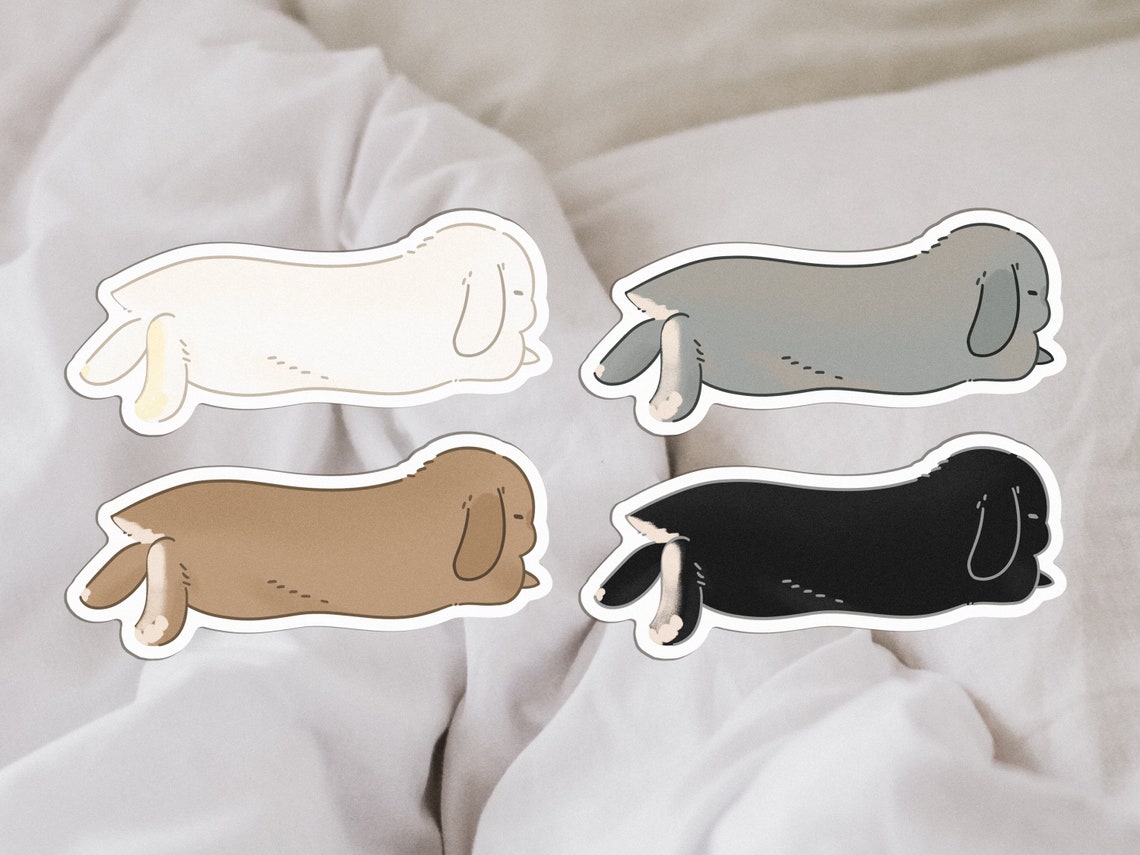 Lop Bunny Sploot Sticker Waterproof Glossy Vinyl Sticker | Etsy