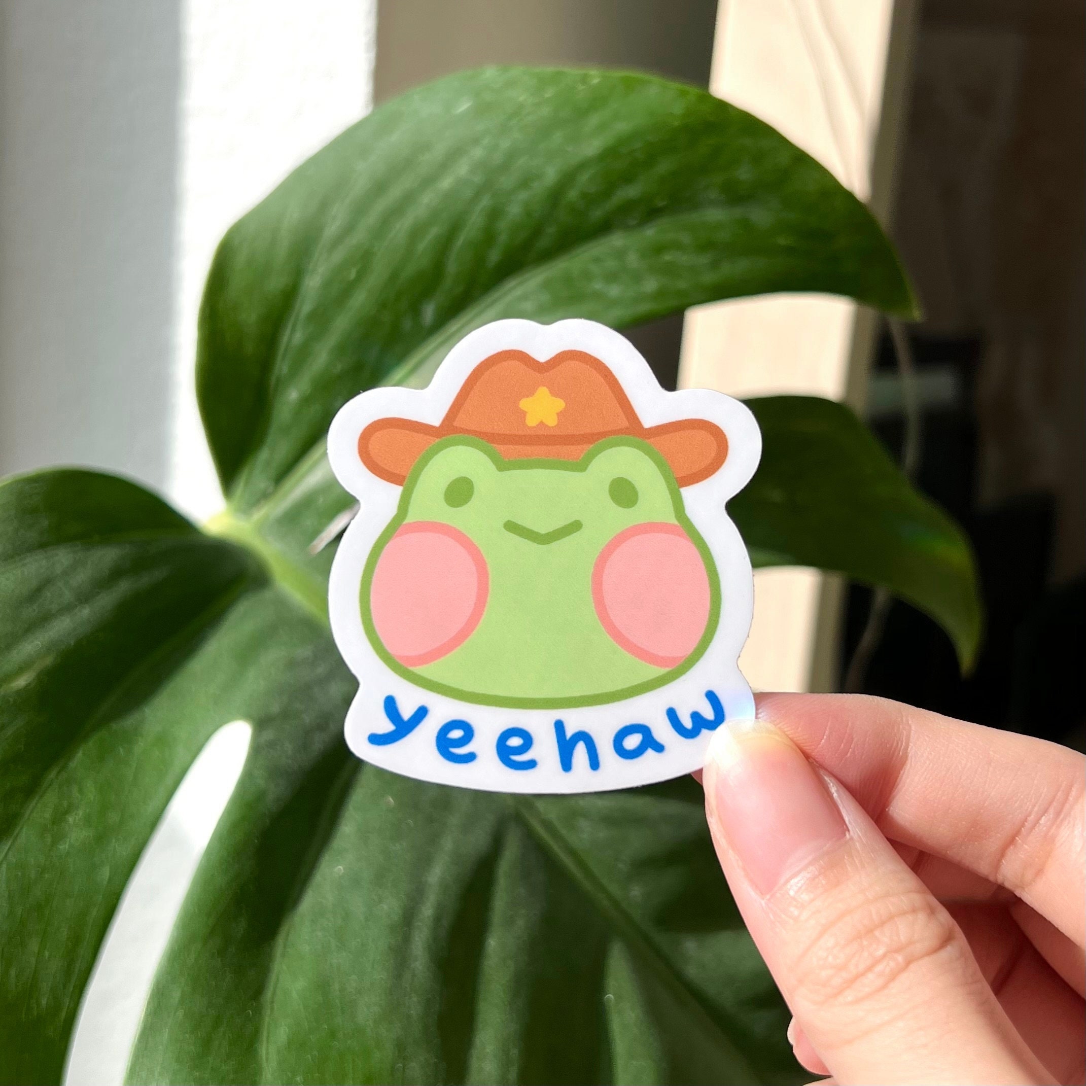Yeehaw Cowboy Frog Sticker Waterproof Vinyl Sticker for | Etsy
