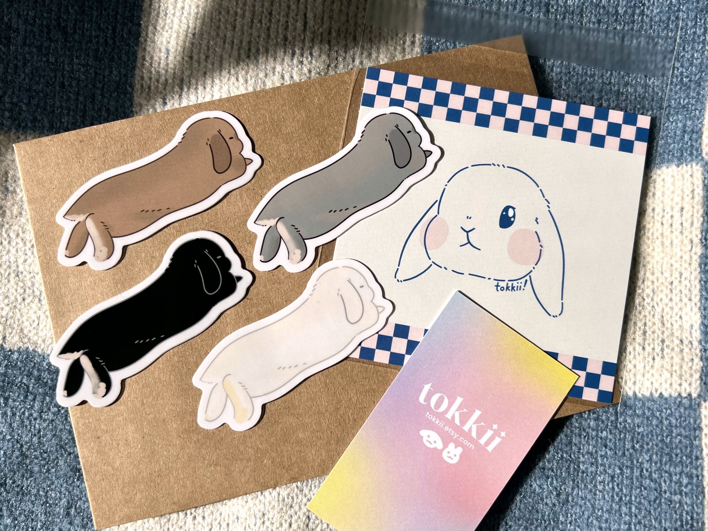 Lop Bunny Sploot Sticker Waterproof Glossy Vinyl Sticker | Etsy