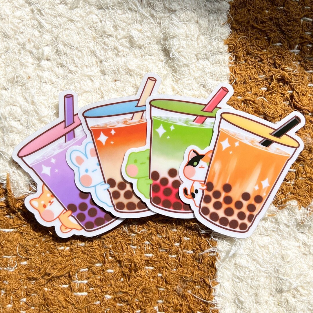 Boba Sticker, Waterproof Transparent Vinyl Stickers - Etsy