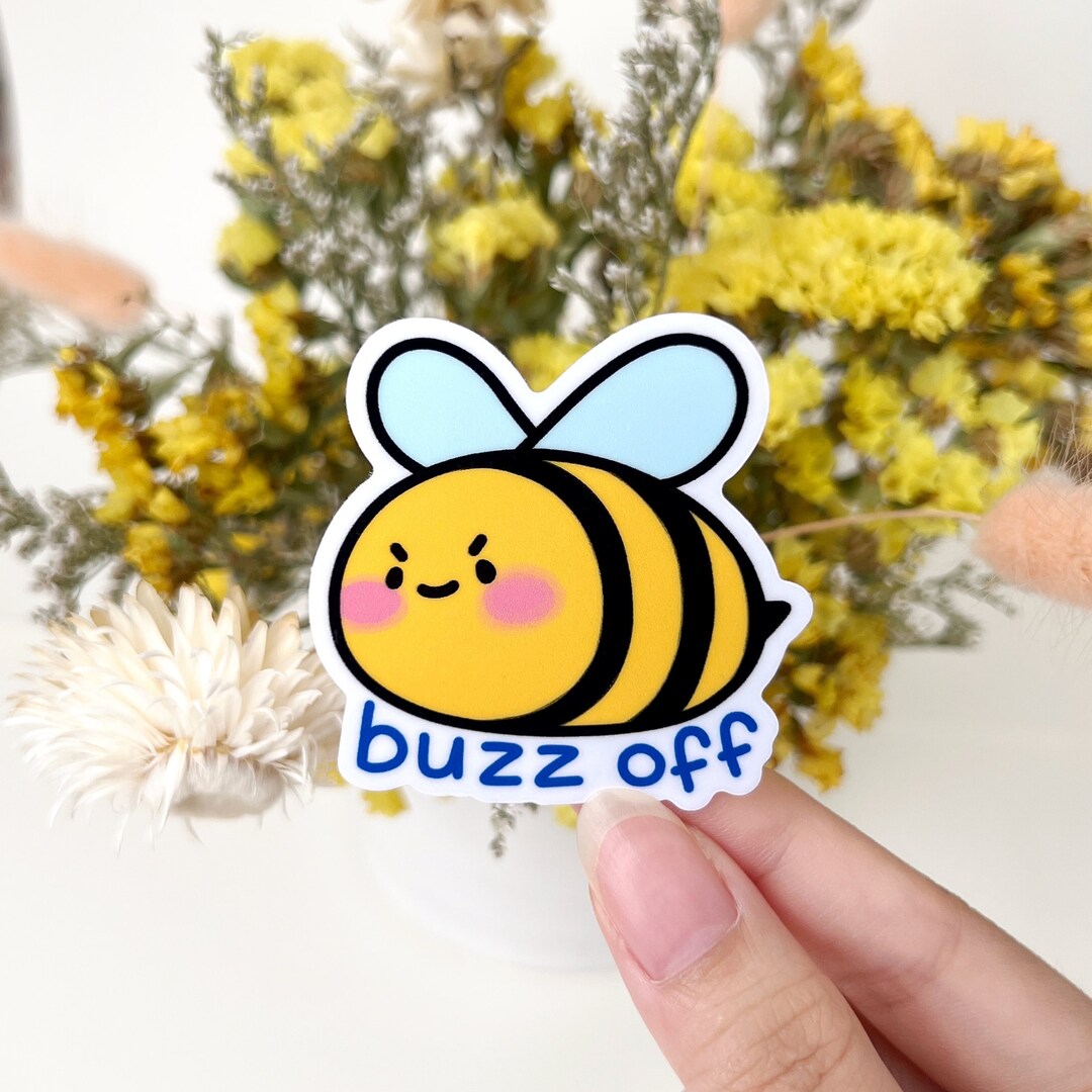Buzz off Bee Sticker, Waterproof Vinyl Sticker - Etsy