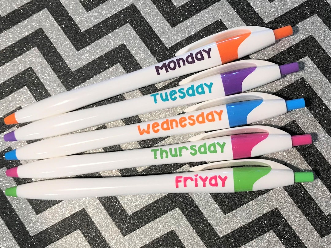 Days of the Week Pens, Friyay Pens, Pens - Etsy
