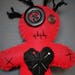 Voo Doo Doll-red Black Heart Voodoo Doll-voodoo Plush-handmade Felt ...