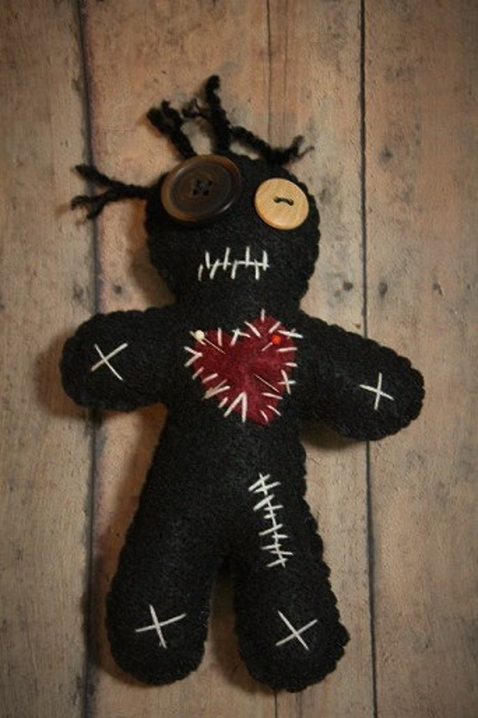 Voo Doo Doll-Black voodoo doll-Voodoo plush-Handmade felt | Etsy