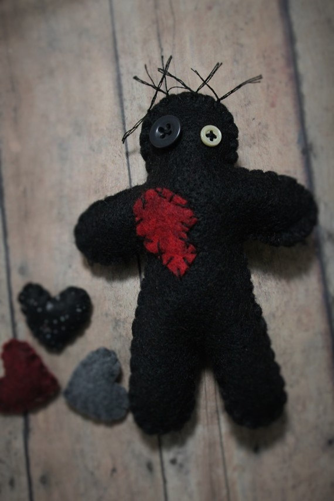 Black Voodoo Style Dolls-dark Valentine Dolls-broken Heart-bff - Etsy