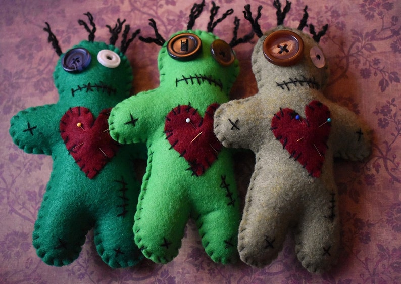 Voodoo Doll-green Tones-voo Doo Dolls-halloween Decor-halloween Wedding ...