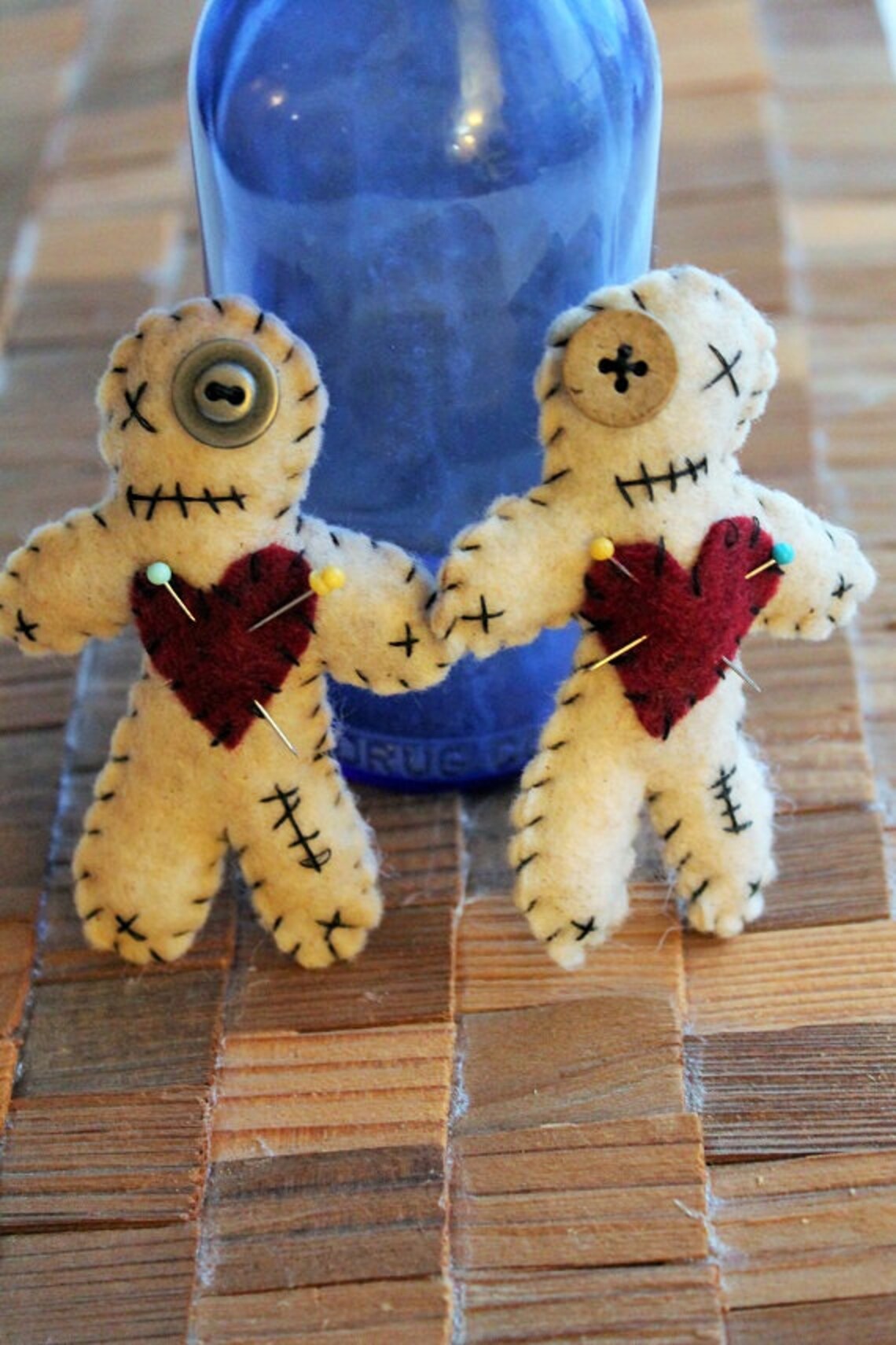 Voodoo Mini Dolls-felt Handmade Primitive Dolls-dark | Etsy