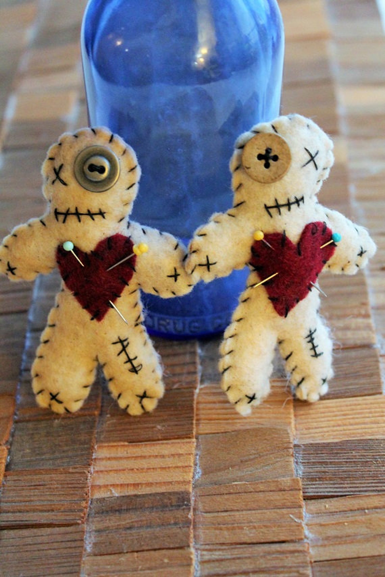 Voodoo Mini Dolls-felt Handmade Primitive Dolls-dark | Etsy