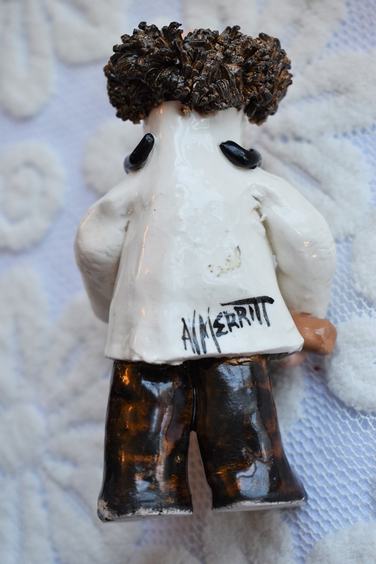 Clay Doctor Figurine-handmade Glazed Creepy Doctor-medical Decor ...