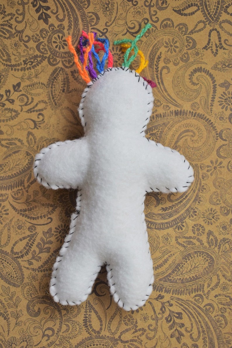 Rainbow Hair Voodoo Doll-voodoo Doll-voodoo Plush-handmade Felt Creepy ...