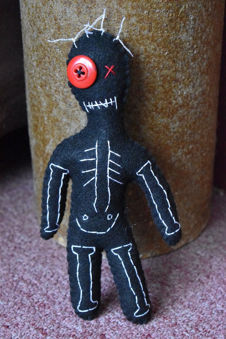 Skeleton Doll-skeleton Voodoo Doll-tall Thin Handmade Felt - Etsy
