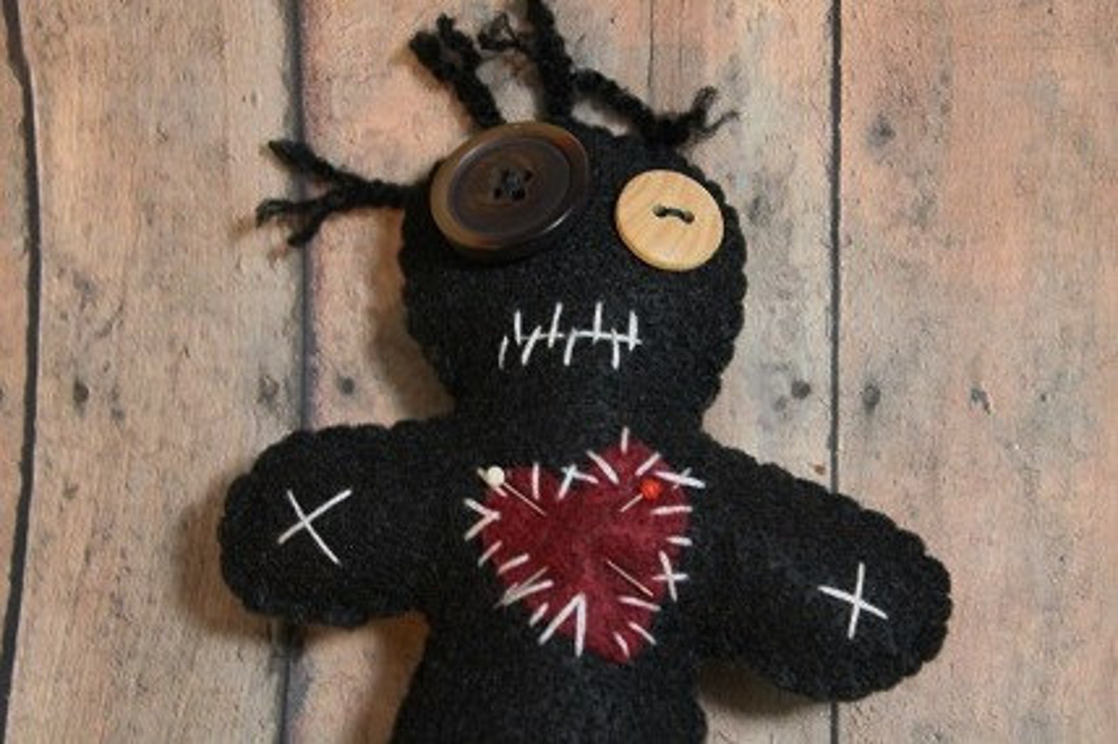 Voo Doo Doll-black Voodoo Doll-voodoo Plush-handmade Felt Creepy Doll ...
