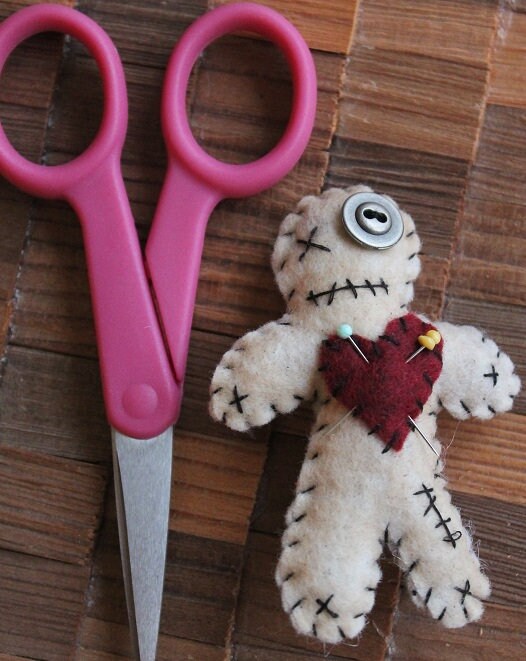 Voodoo Mini Dolls-felt Handmade Primitive Dolls-dark | Etsy