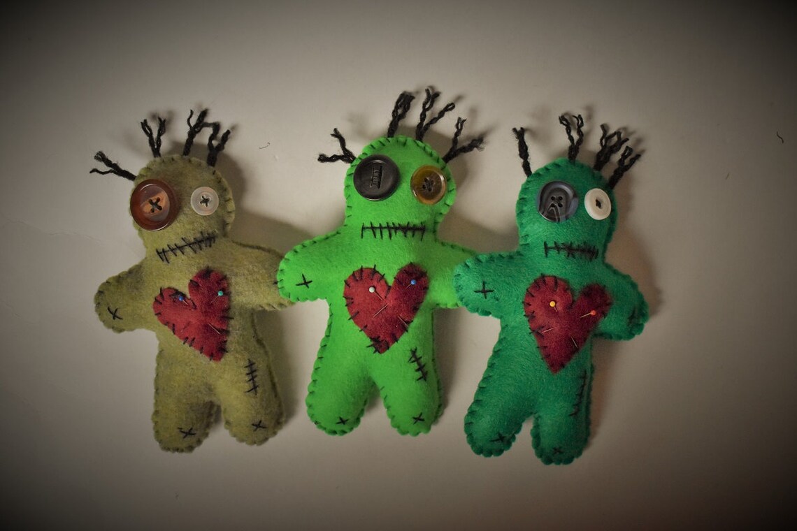Voodoo Doll Green Tones Voo Doo Dolls Halloween Etsy