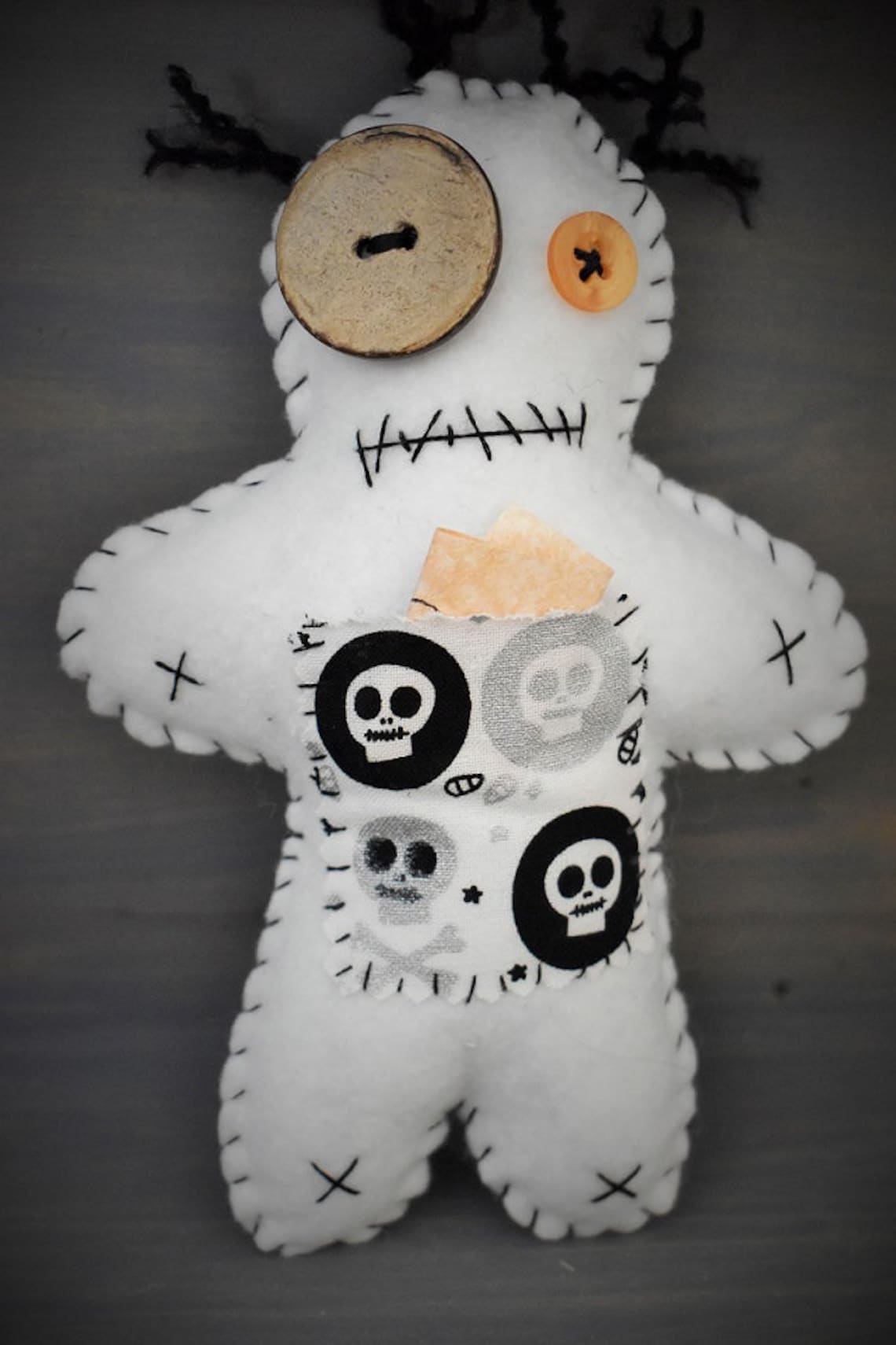 Voodoo doll with pocket-Skull pocket voodoo doll-Primitive | Etsy