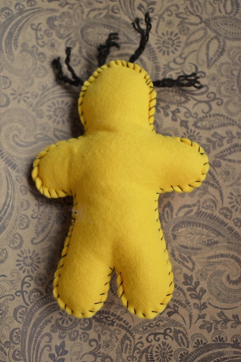 Voo Doo Doll-yellow Voodoo Doll-voodoo Plush-handmade Felt Creepy Doll ...