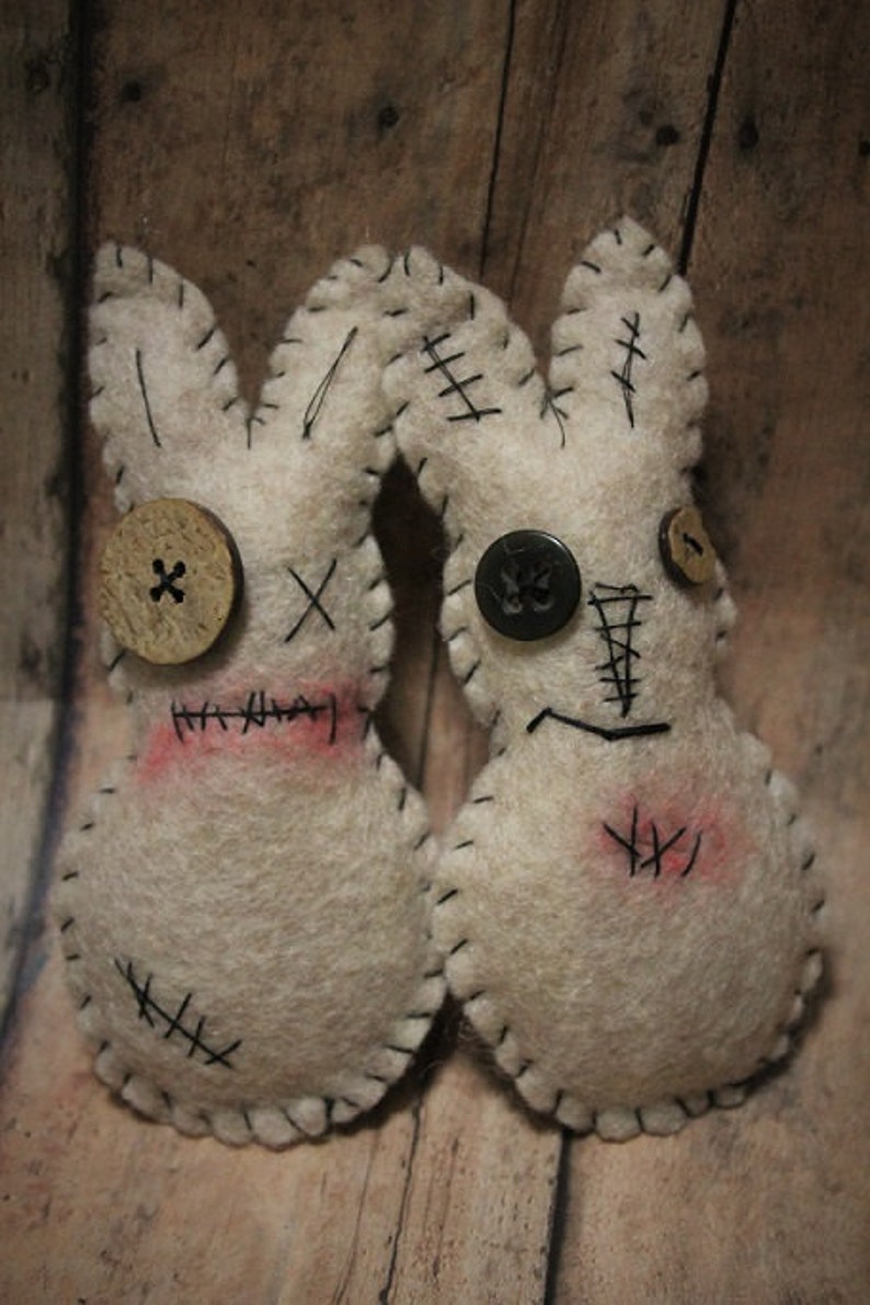 Zombie Easter Bunnies-voodoo Rabbits-handmade Felt Easter - Etsy