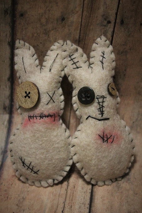Zombie Easter Bunnies-voodoo Rabbits-handmade Felt Easter | Etsy