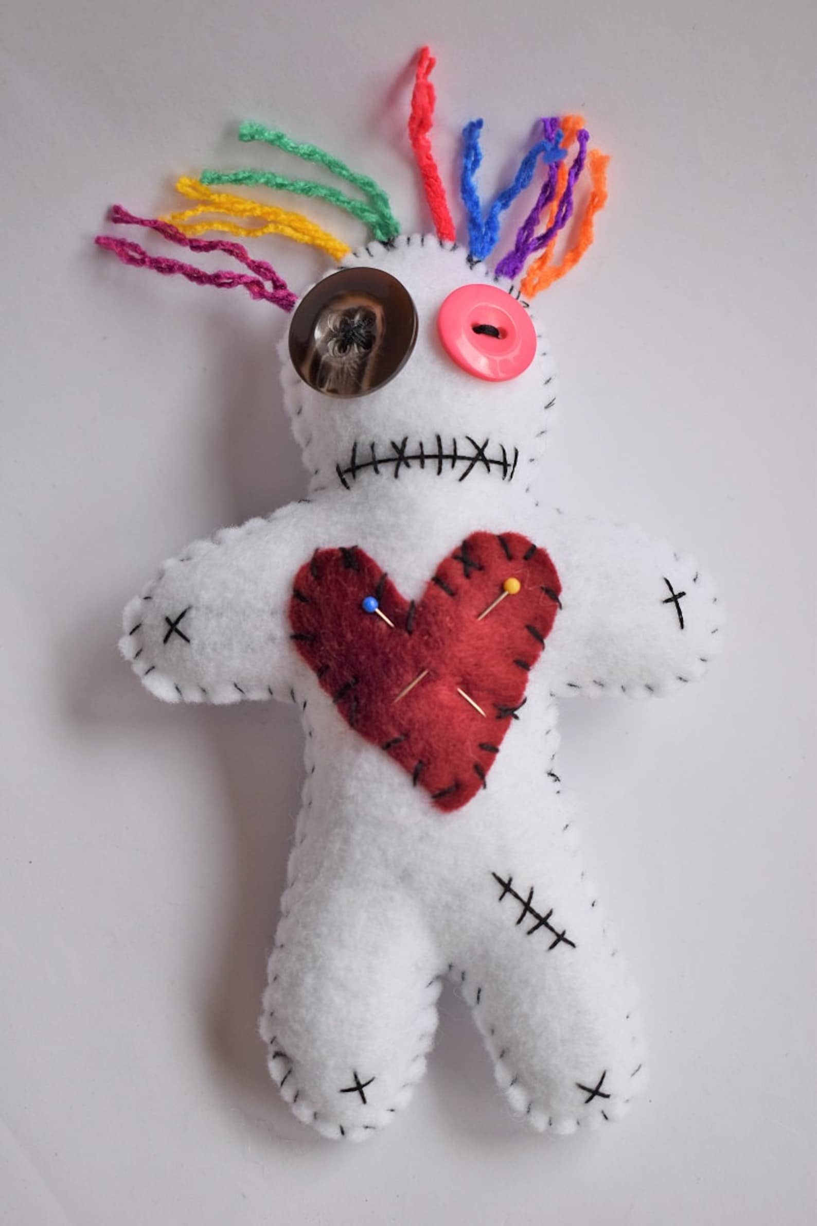 Rainbow Hair Voodoo doll-Voodoo doll-Voodoo plush-Handmade | Etsy