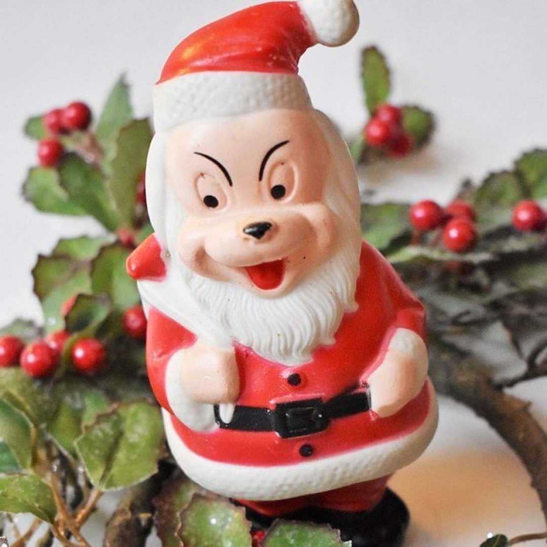 Evil Santa Rubber Toy-puppy Santa Claus-rubber Squeak Santa Claus-angry ...