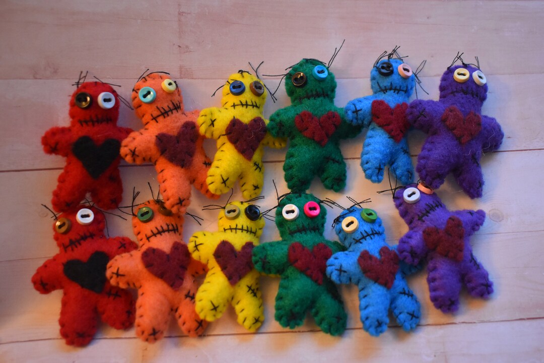 Mini Rainbow Voodoo Dolls-tiny Voo Doo Dolls-halloween Decor-primitive ...