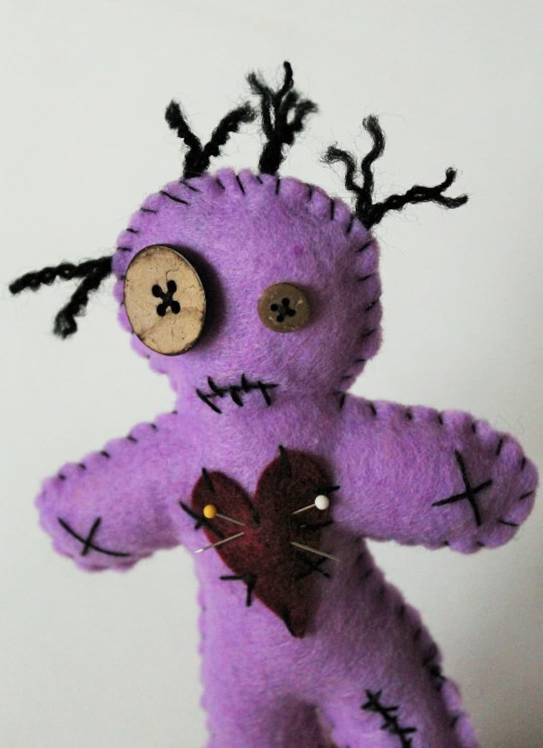 Purple Voodoo Doll-voodoo Doll-voodoo Plush-handmade Felt Creepy Doll ...