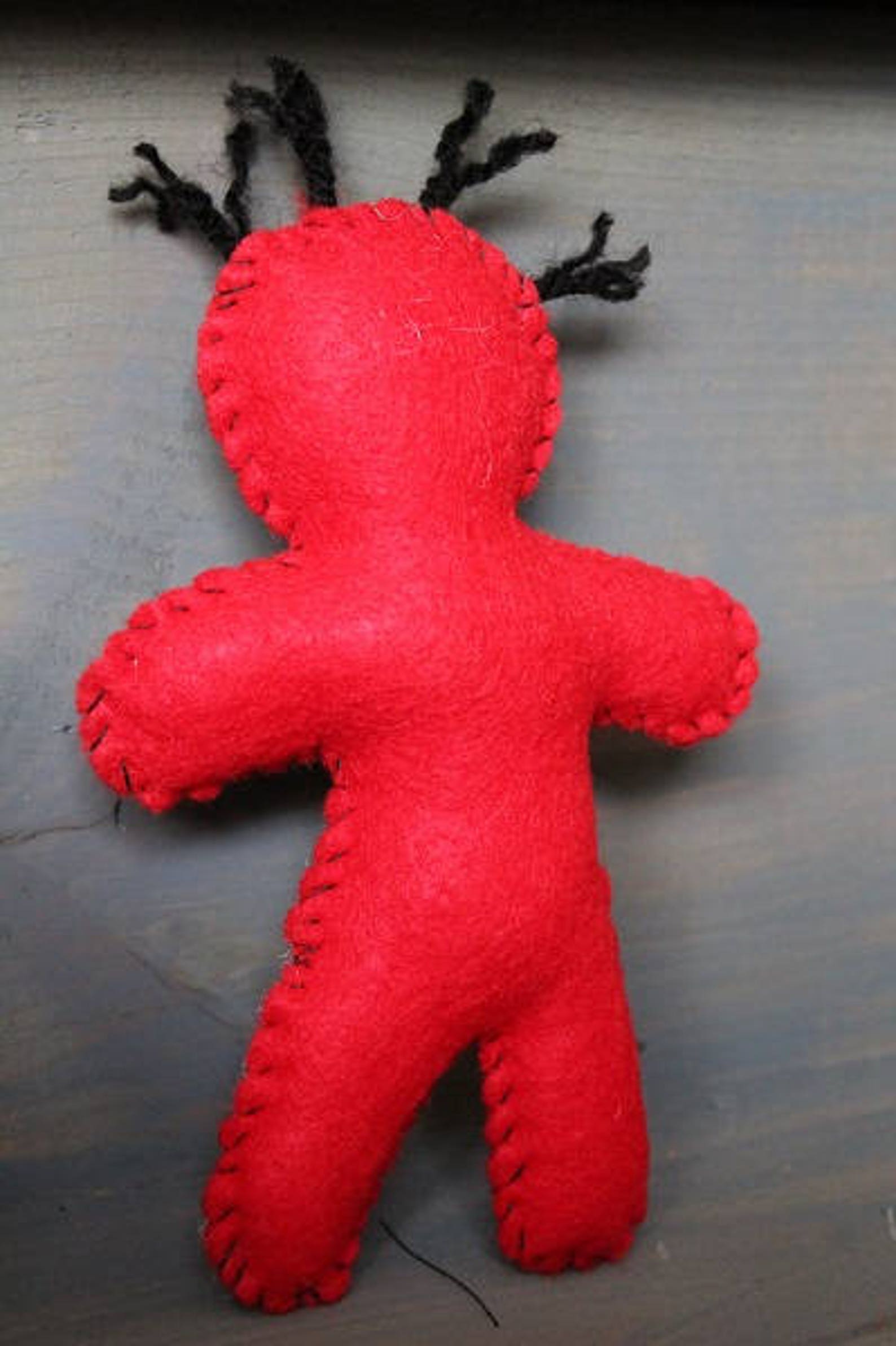 Voo Doo Doll-red Black Heart Voodoo Doll-voodoo Plush-handmade Felt ...