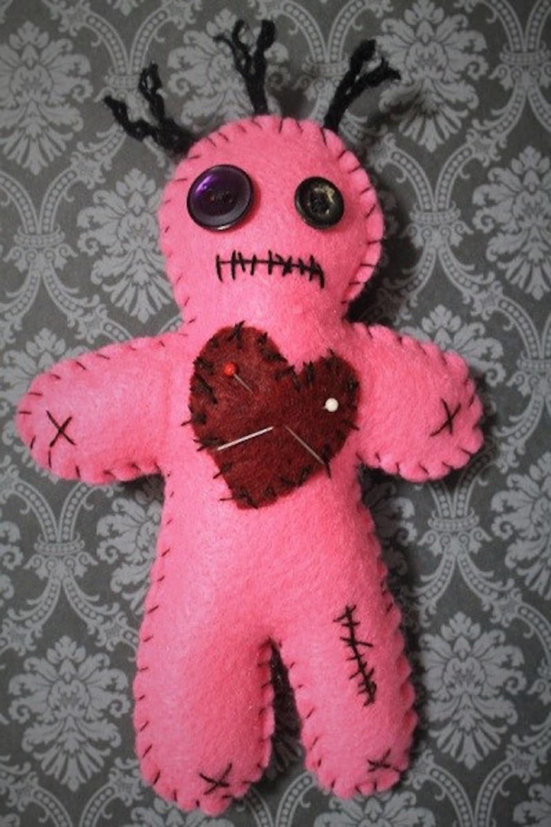 Voodoo Doll-pink Felt Voodoo Doll-dark Doll-zombie Doll-dark Decor ...
