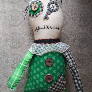 Shamrock Primitive Grungy Doll-monster Doll-st.patricks Day Doll-green ...